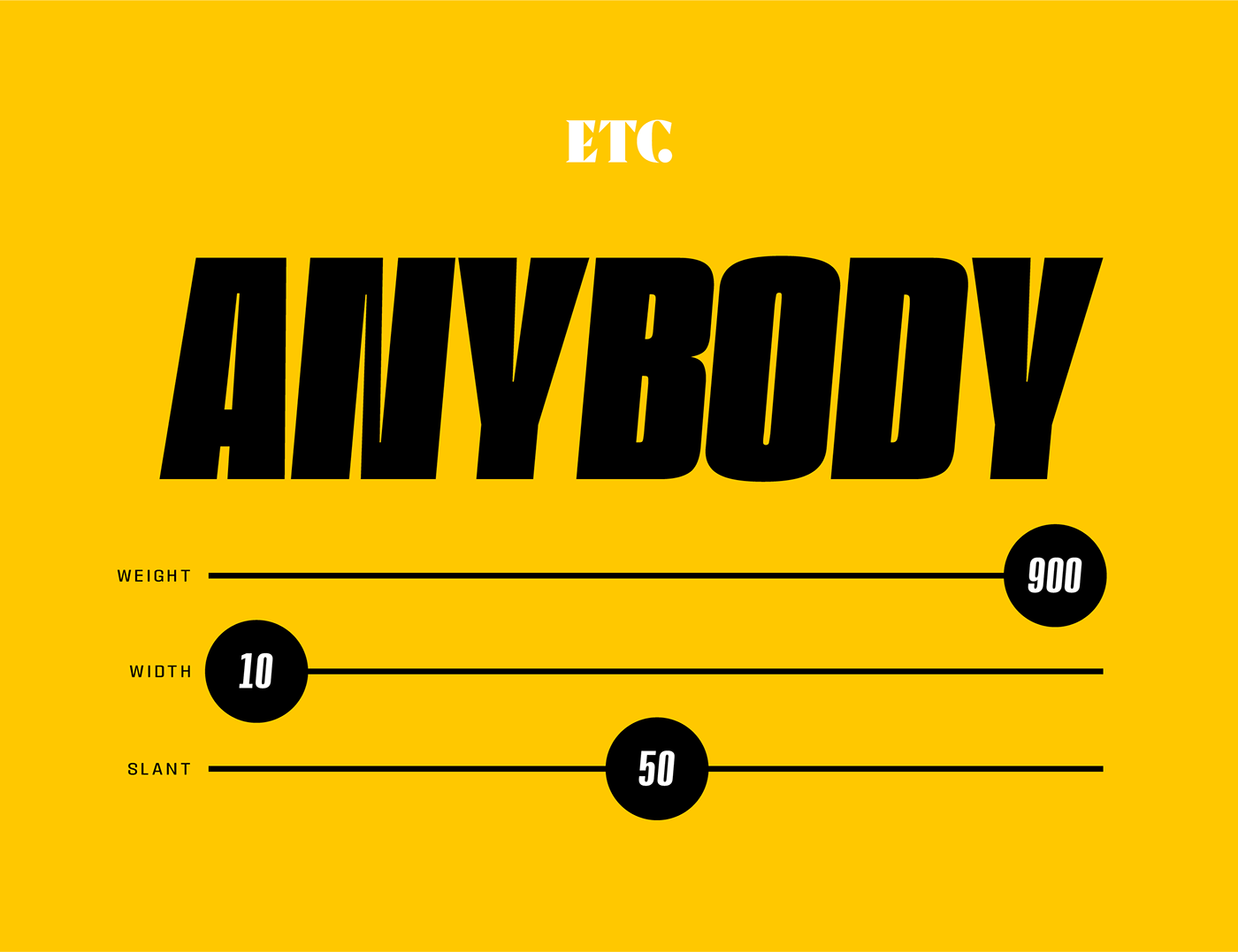 ETC Anybody Extended Ultra Bold Font XFonts pro
