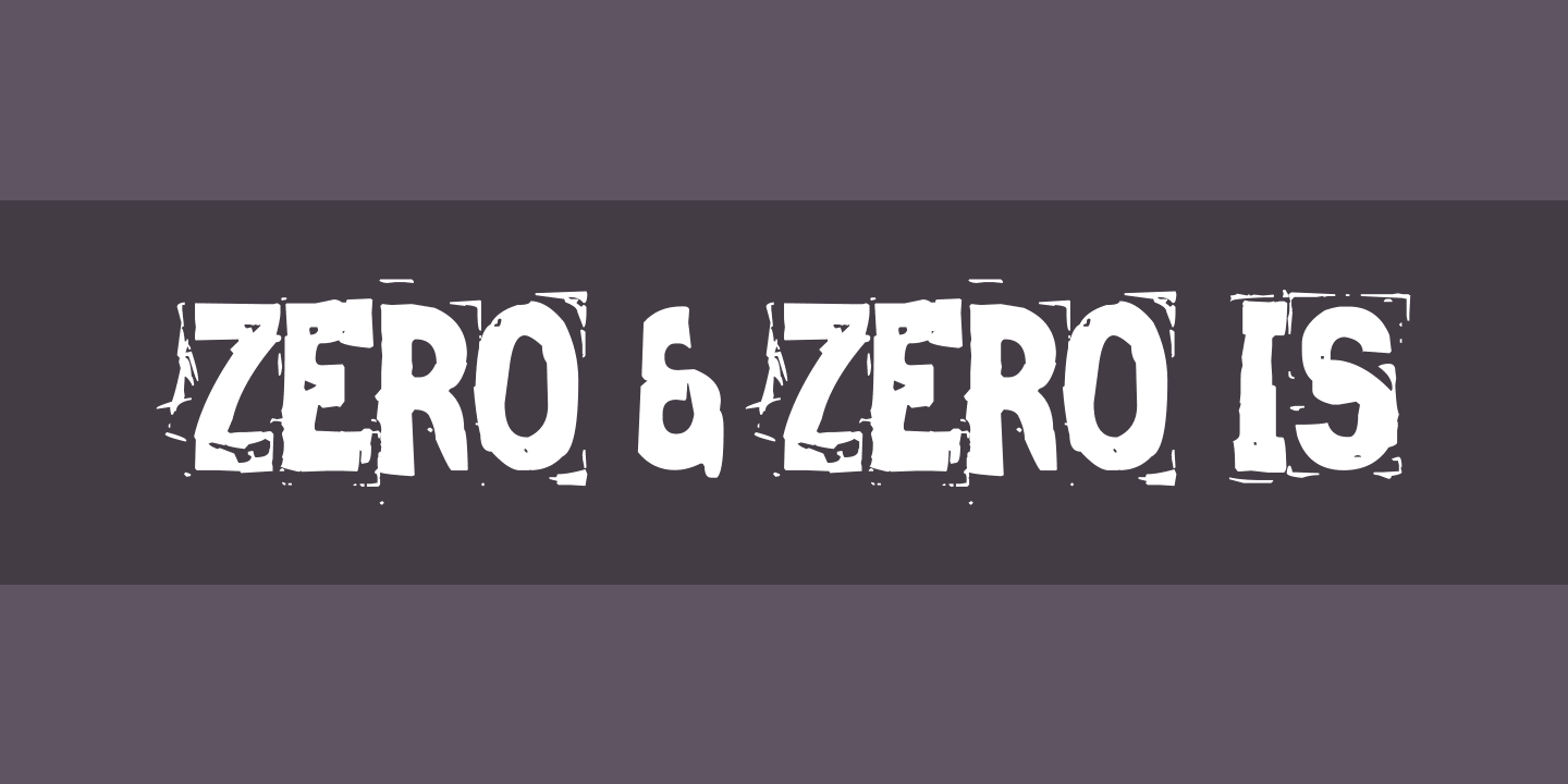 Zero & Zero Is Regular Font | xFonts.pro
